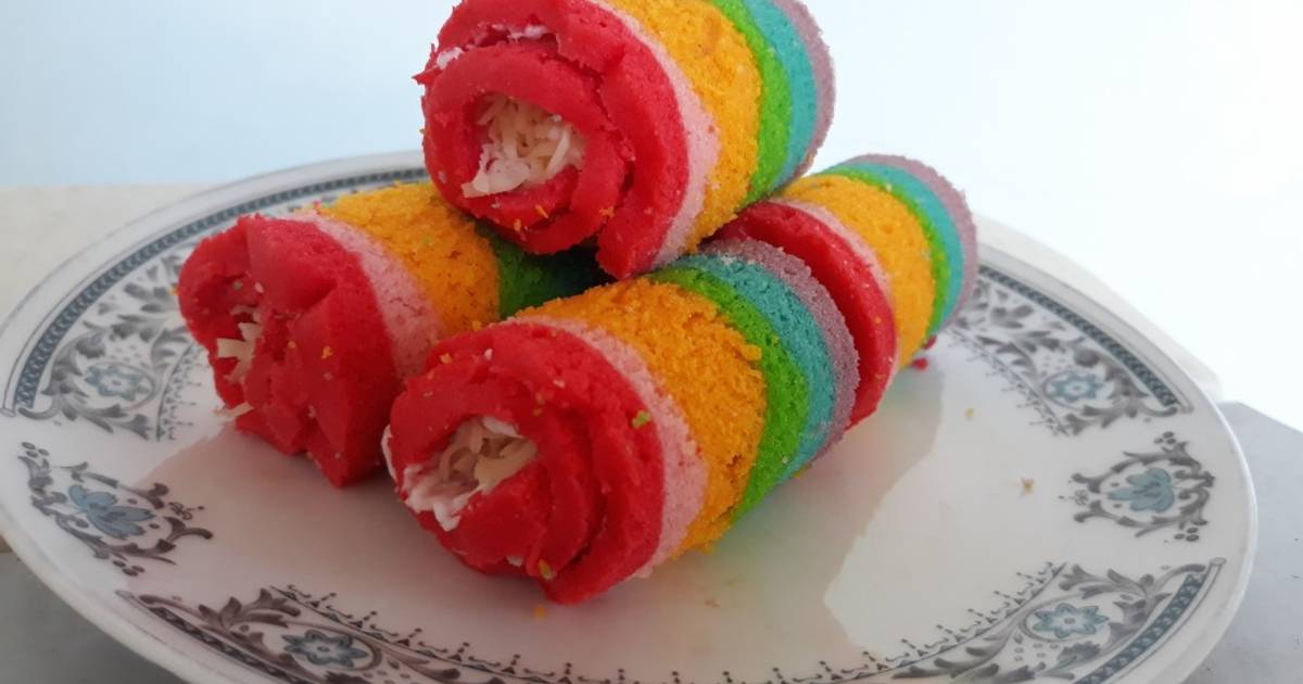 Resep Bolu Gulung Rainbow oleh Dina Maharani - Cookpad