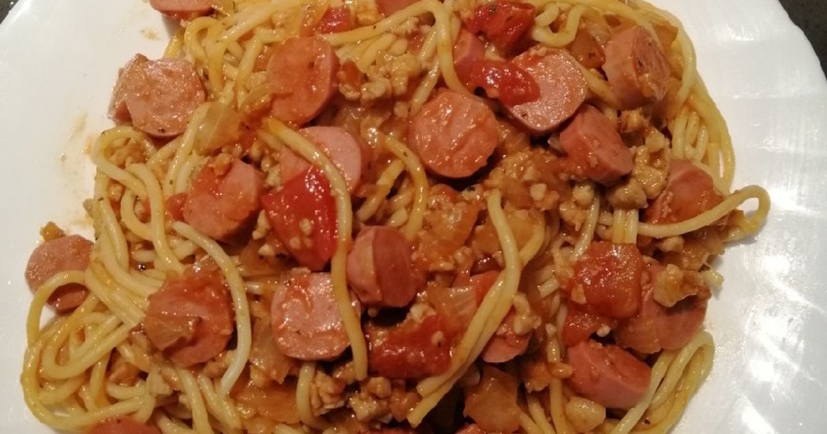Chicken Sausage Spag Recipe By Meme
