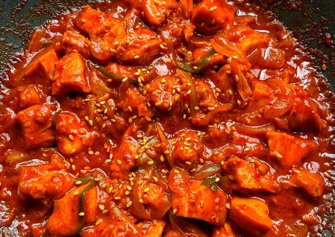 Resep Korean chicken buldak oleh hilda amalia - Cookpad