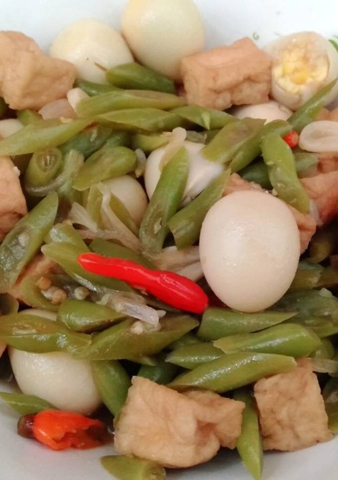Resep Tumis Buncis, Telur puyuh dan tahu rumahan oleh Ayuu_ - Cookpad