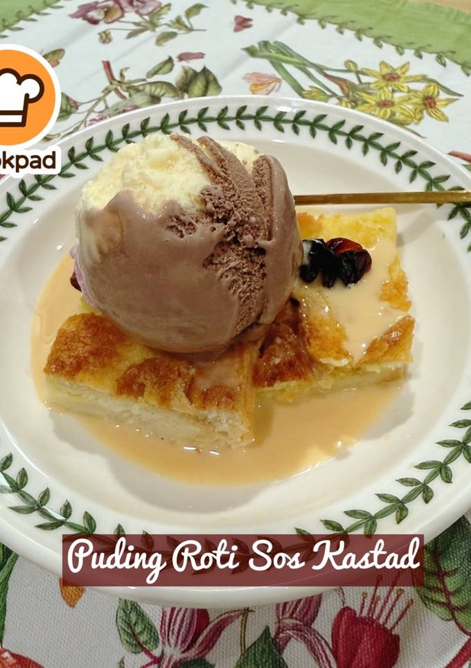 Resipi 👩‍🍳Puding Roti Sos Kastad oleh Mahadiah - Cookpad