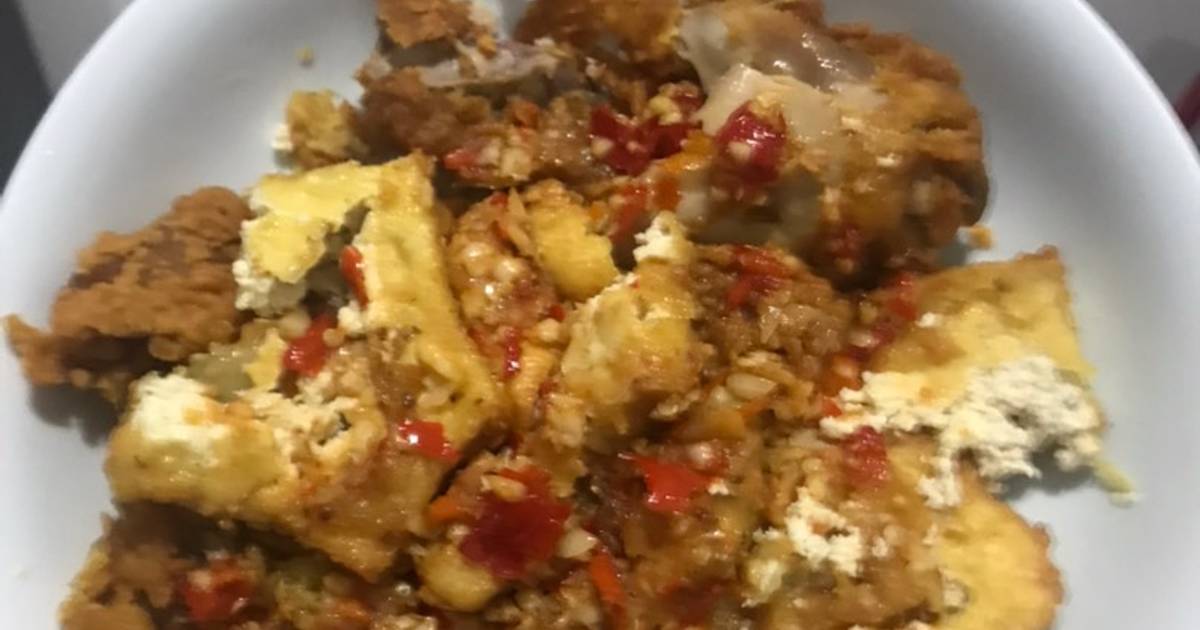 Resep Geprek Ayam Tahu sambal bawang oleh Paula victor Gabriel - Cookpad