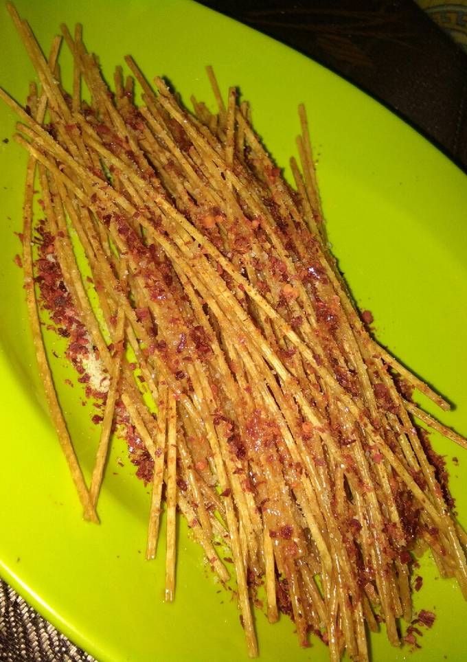 Resep Lidi pedas (cemilan jadul) oleh Derra Rahmawati F.A - Cookpad