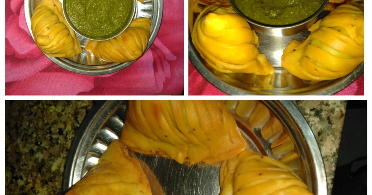 Striped Matar Samosa Recipe by bhawna - Cookpad