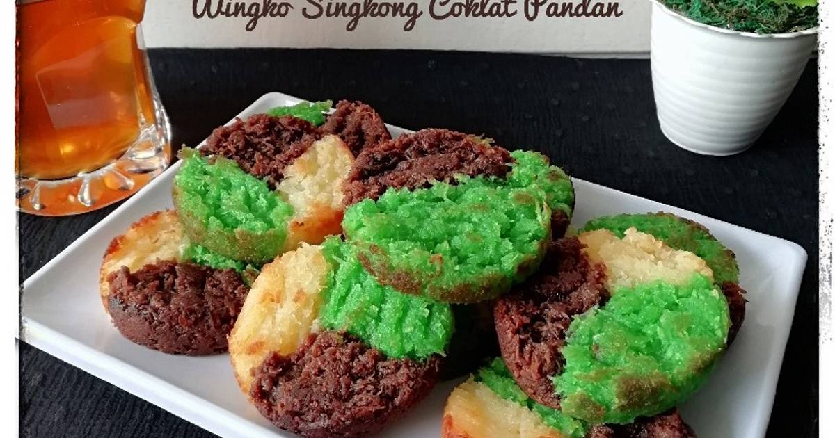 Resep 725. Wingko Singkong (Coklat Pandan) oleh 🍹🍕 pawonku 🍜🍚 - Cookpad