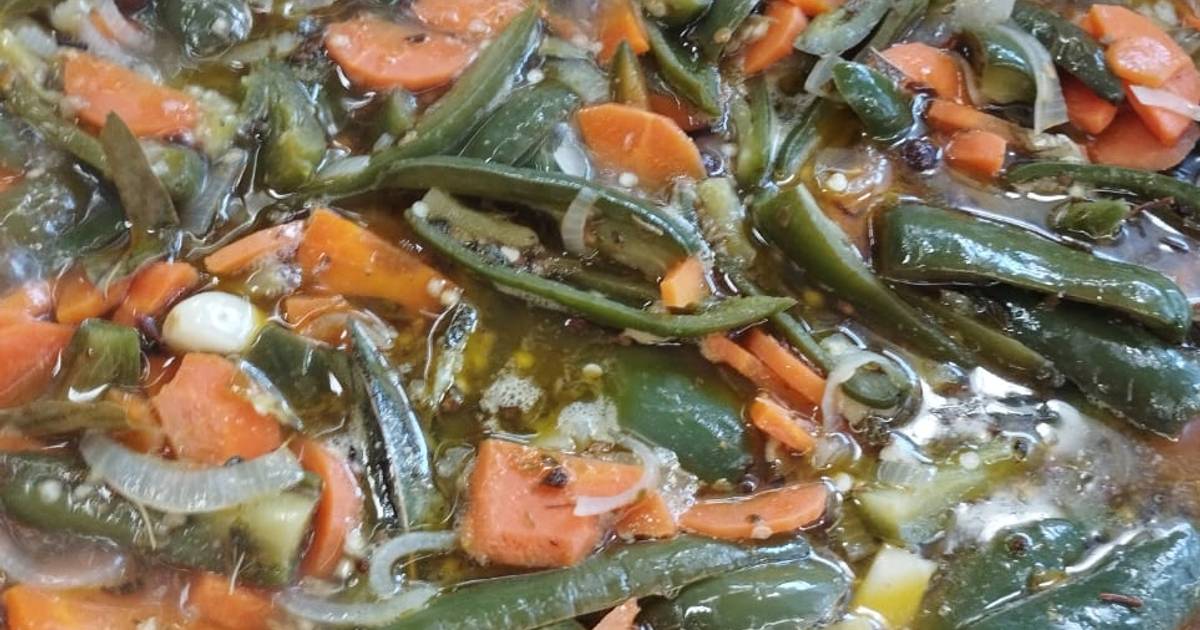 Rajas de chiles jalapeños en vinagre Receta de Eduardo Luna- Cookpad