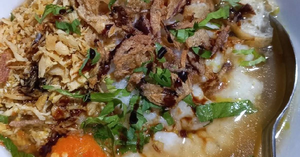 Resep Bubur ayam kuah kuning oleh Sina Ayuningtyas - Cookpad