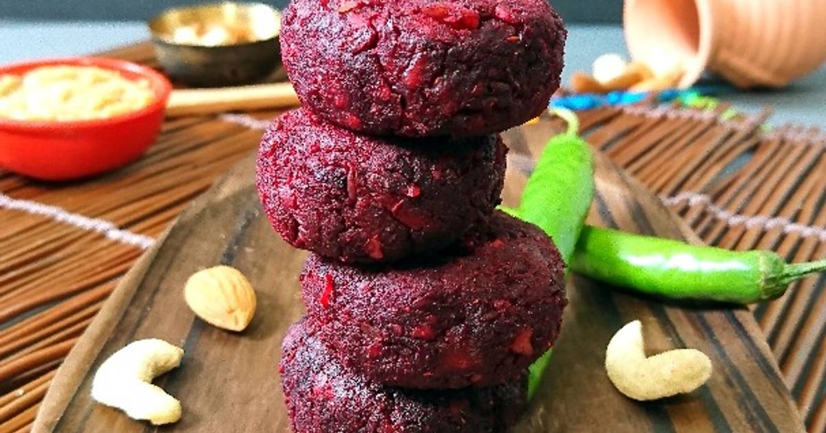 Baked Nutty Beetroot Tikkis Recipe by Drashti Dholakia - Cookpad