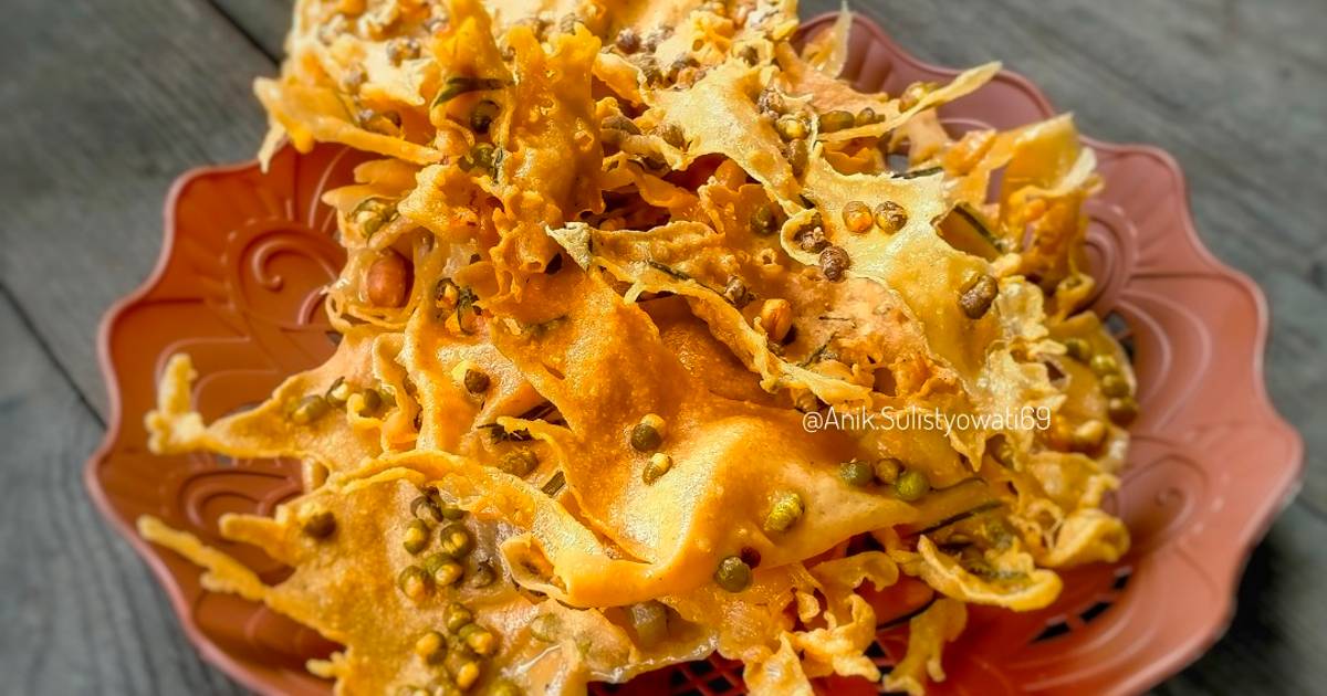Resep Tumpi (Rempeyek Kacang Ijo) oleh Anik P@won Qulo - Cookpad