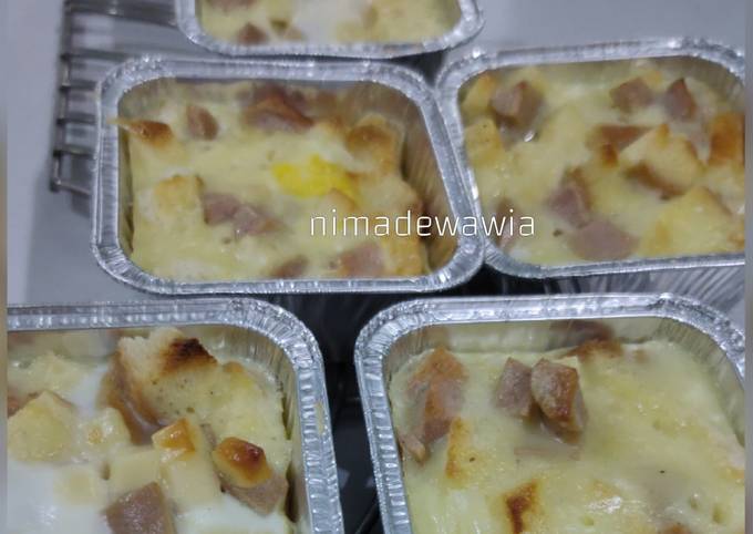 Resep Puding Roti Sosis Keju oleh Wawia Ni Made - Cookpad