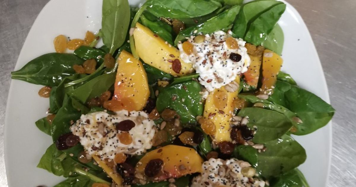 ensalada de espinaca y melocotón - 5 recetas caseras- Cookpad