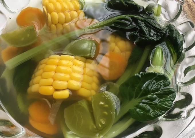 Resep Sayur Bening Sawi Pagoda 100% sehat oleh Herfani - Cookpad