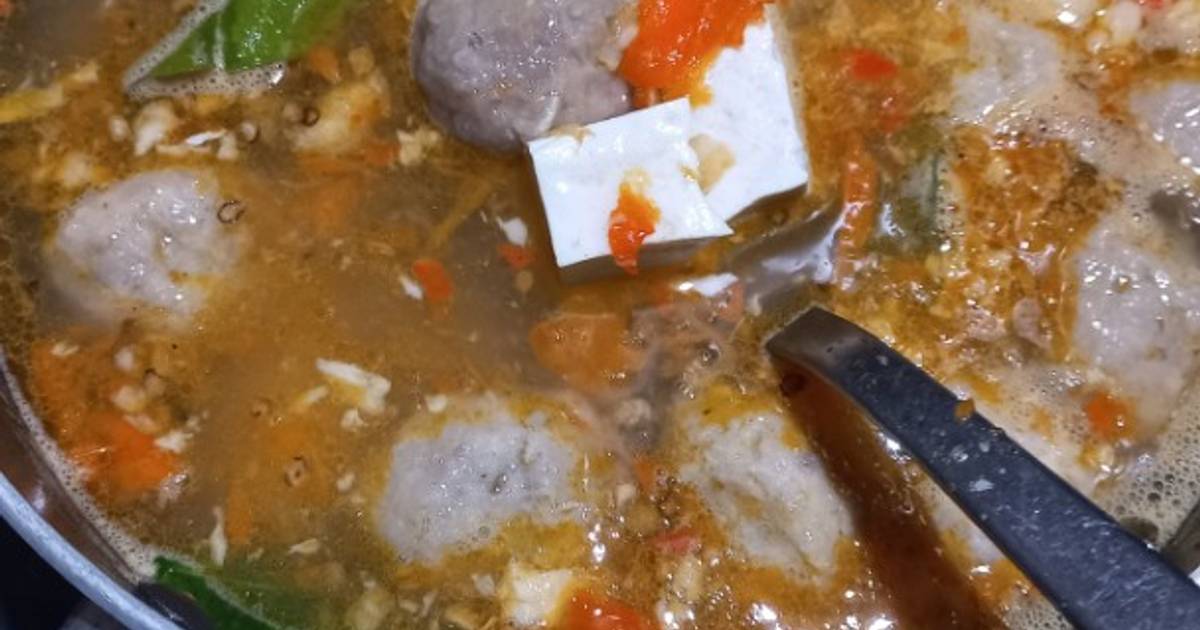 Resep Bakso+tahu kuah pedas ndower oleh Dapur Bunda - Cookpad