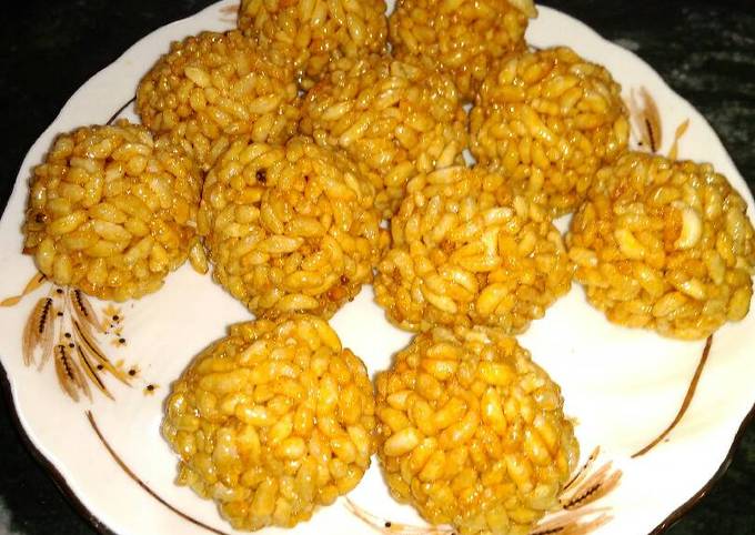 Murmura laddu/ Puffed rice ball/ Laai Recipe by Nisha Srivastava - Cookpad