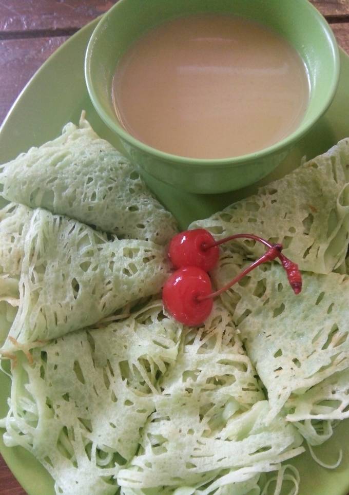Resep Roti jala khas Riau kuah santan gulmer💖💕 oleh Zella Camisa - Cookpad