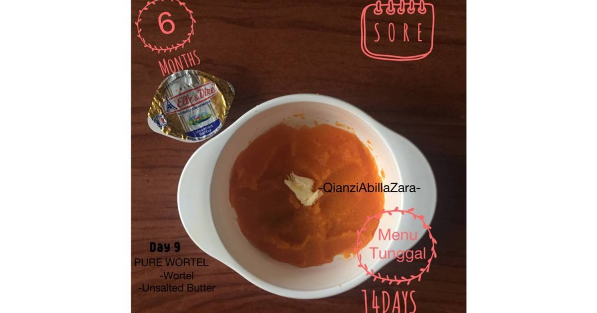 Resep MPASI 6 Bulan Pure Wortel oleh Shiwi Windi - Cookpad