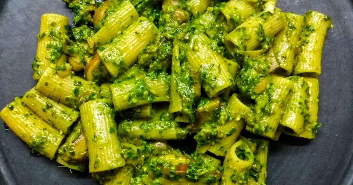 Mostacholes Con Hongos Al Pesto Receta de Flor 🌼- Cookpad