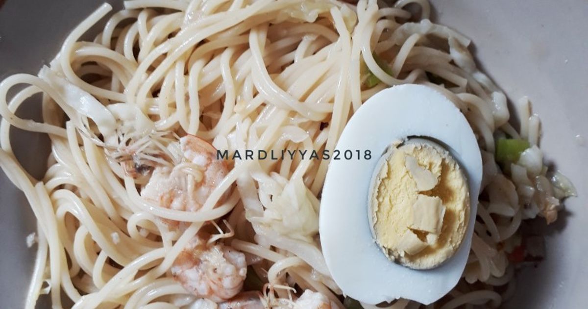 Resep Spaghetti Kuah Udang oleh Peachy - Cookpad
