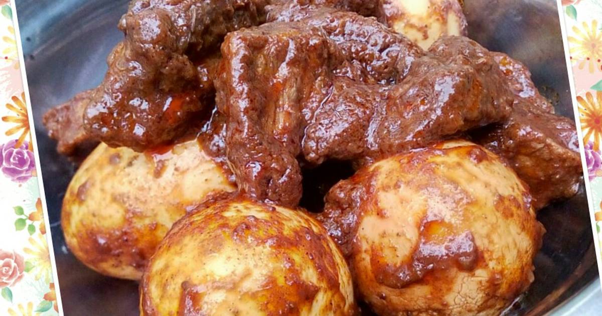 Resep Rendang Babi & Telor Bumbu Instant Presto oleh VKitchen - Cookpad