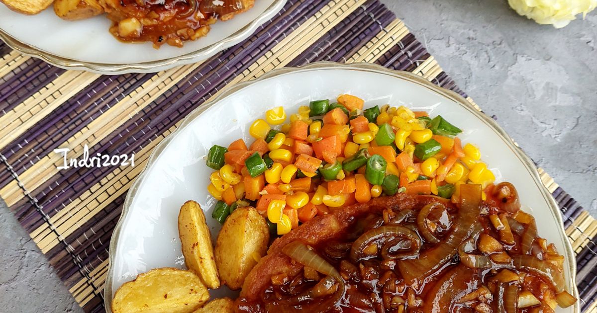 Resep olahan sosis saos steak rumahan enak dan mudah - Cookpad