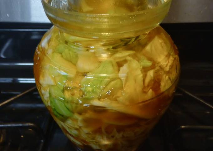 Sweet and Spicy Fermented Cabbage 2023 Recipe by skunkmonkey101 - Cookpad