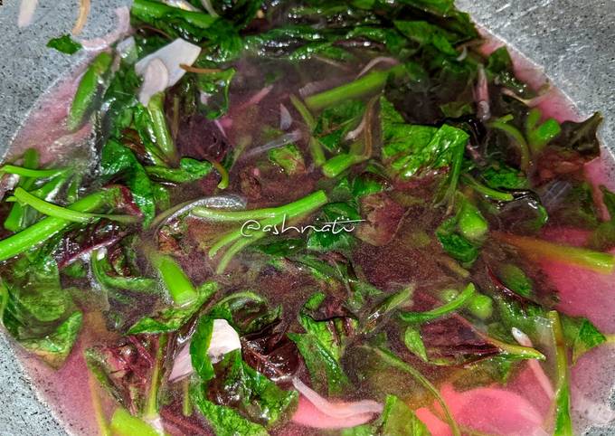 Resipi Bayam Merah Tumis Air oleh aFun ashriati - Cookpad