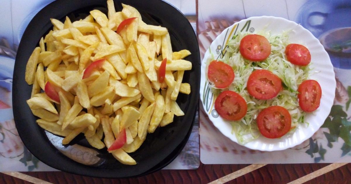 Fries With Steamed Cabbage #Seasonalingredientscontest# Recipe by Joy ...