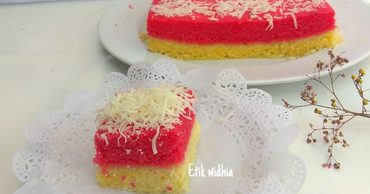 Resep kue merah putih dari singkong rumahan enak dan mudah - Cookpad