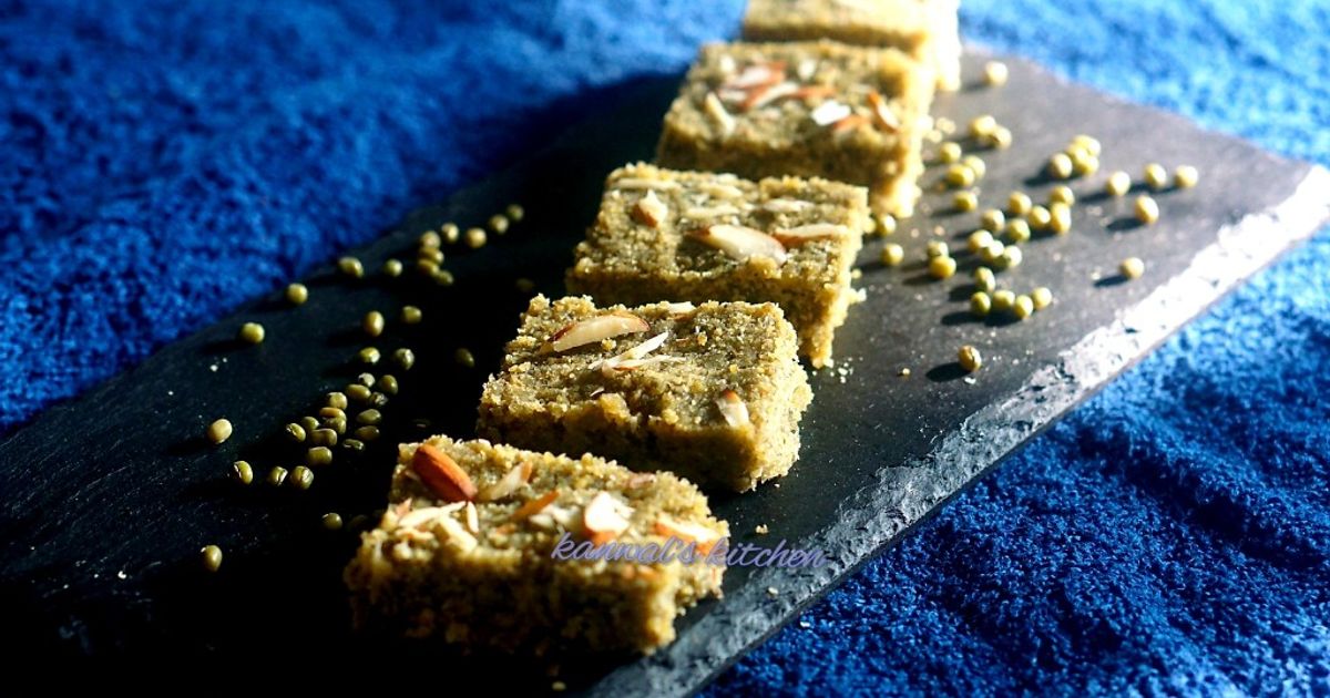 Green Moong Dal Barfi Recipe by Kanwaljeet Chhabra - Cookpad