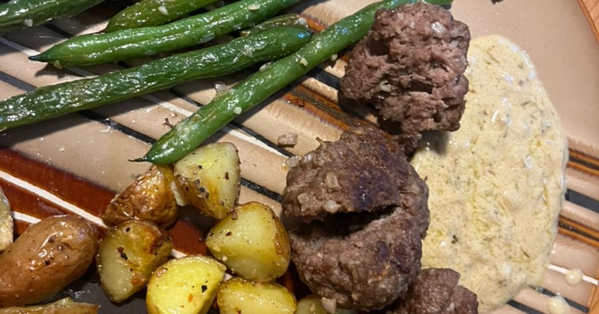 Meatloaf Balls With Creamy Thyme Sauce Recipe By Nichole