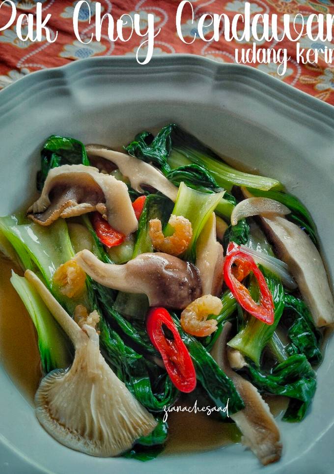 Resipi Pak Choy cendawan udang kering oleh Ziana Chesaad - Cookpad