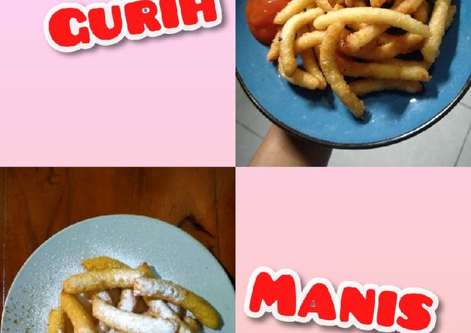 Resep 52.Curros kentang manis/gurih oleh Mirna BenyWidodo - Cookpad