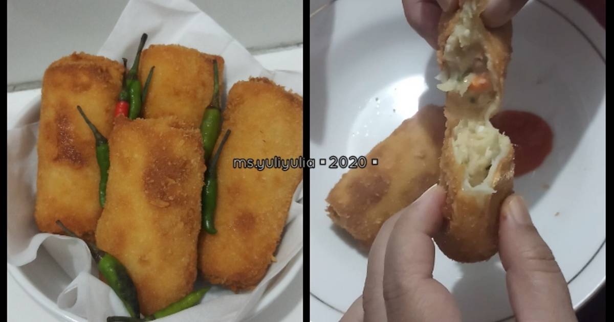 Resep Risoles ragout ayam + macaroni garing diluar, lembut didalam oleh ...