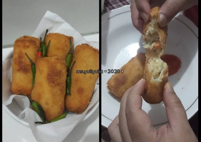 Resep Risoles ragout ayam + macaroni garing diluar, lembut didalam oleh ...