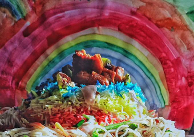 Rainbow Singaporean rice Recipe by Muniza Adnan - Cookpad