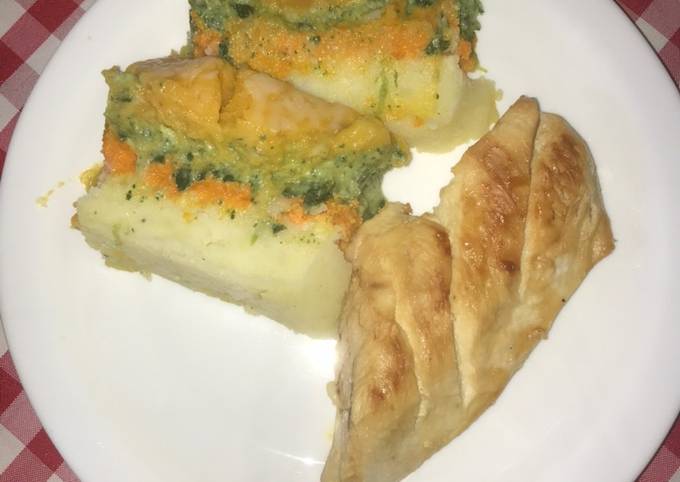 Budín de vegetales con supremas de pollo Receta de Laura Honegger ...