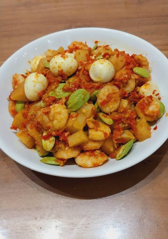 Resep Blado kentang,udang,pete,telor puyuh oleh Murtopingah - Cookpad