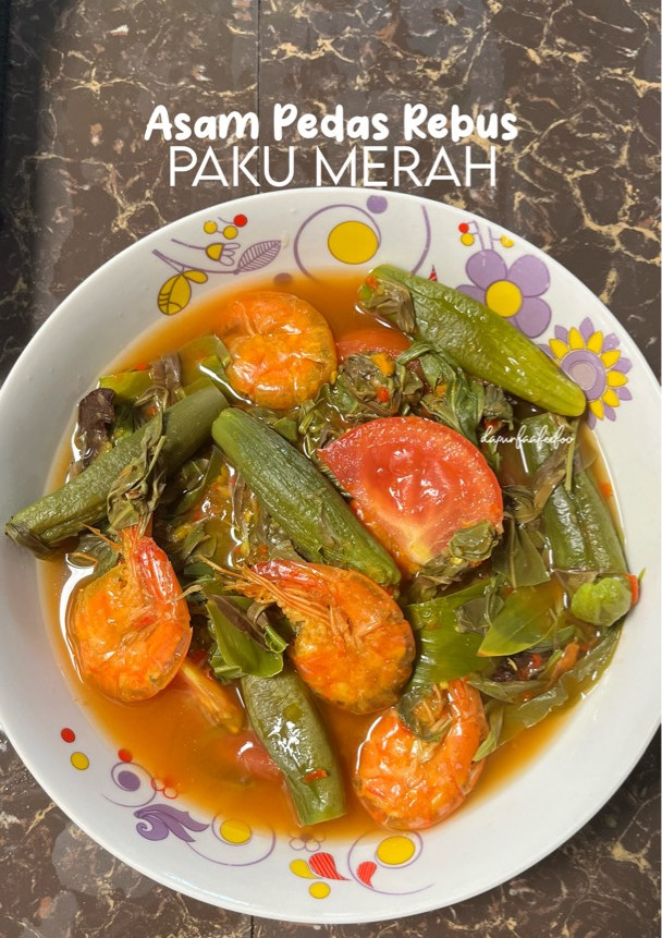 Resipi Asam Pedas Rebus Paku Merah oleh Kakak Faa - Cookpad