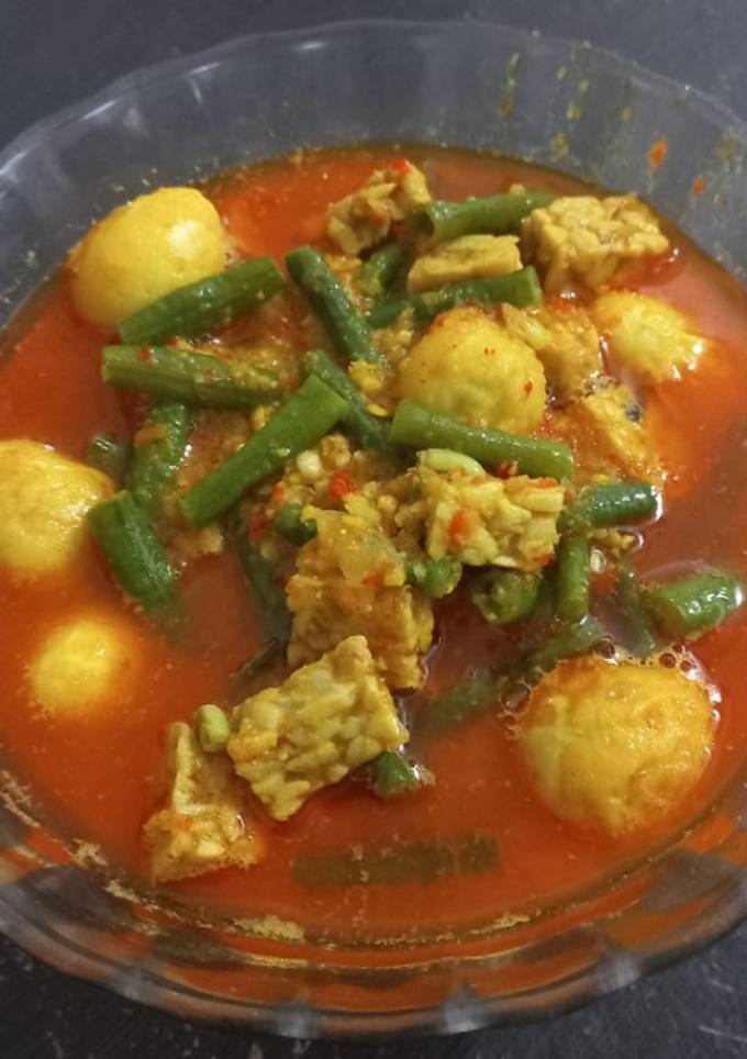 Resep Tempe kacang panjang telur puyuh kuah kuning oleh Firda Fertika ...