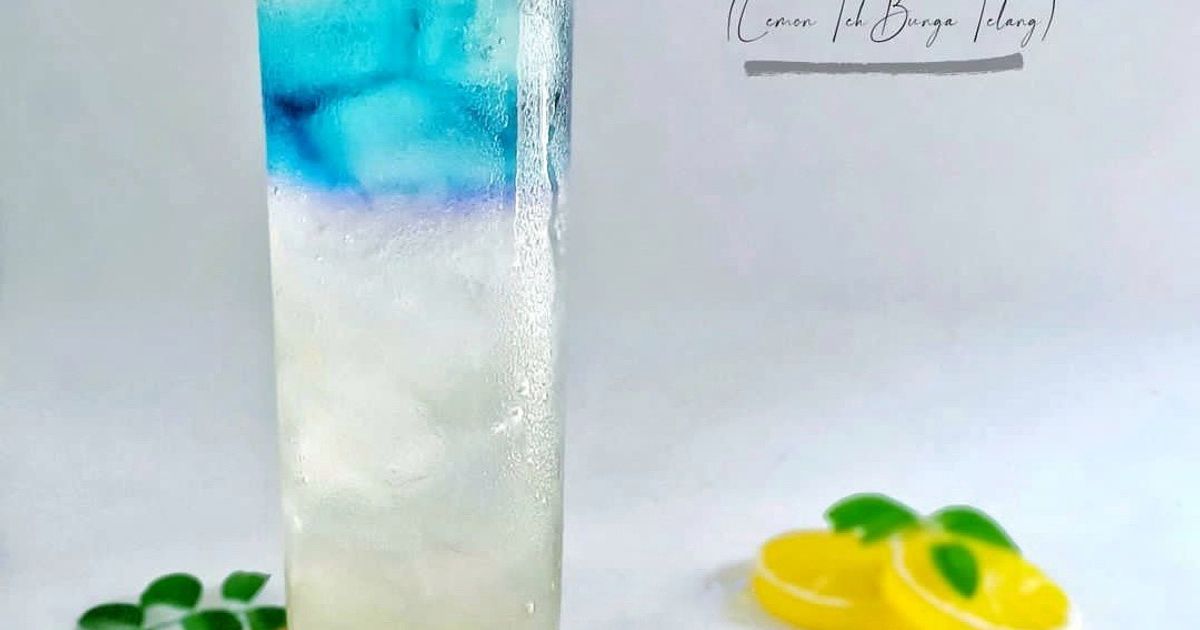Resep minuman lemon tea bunga telang rumahan enak dan mudah - Cookpad
