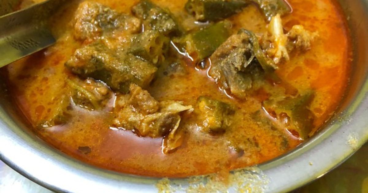 வெண்டக்காய் கறி சால்னா(Ladysfinger Mutton Salna Recipe In Tamil ...