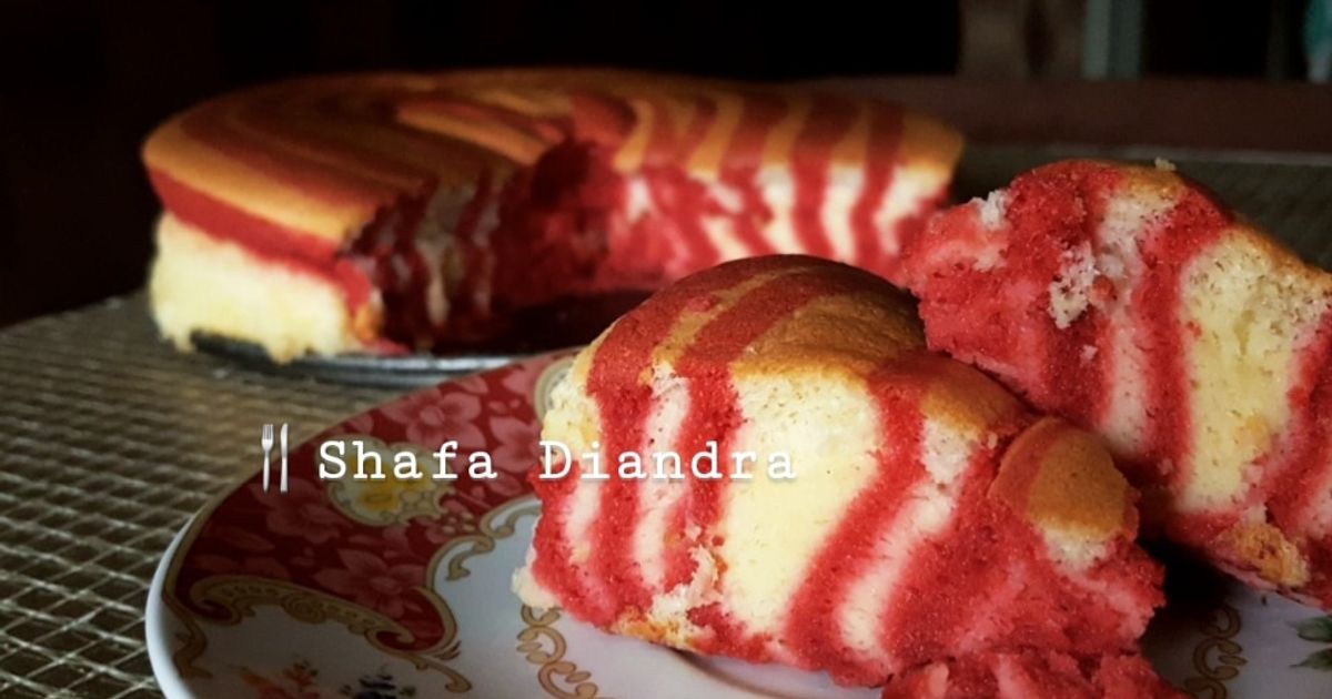 Resep Red Velvet Ogura🇯🇵 (Zebra Cotton Cake) oleh Shafa Diandra - Cookpad
