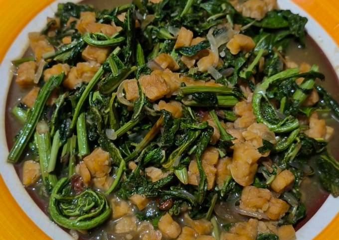 Resep Tumis Daun Pakis & tempe oleh visamaulina - Cookpad