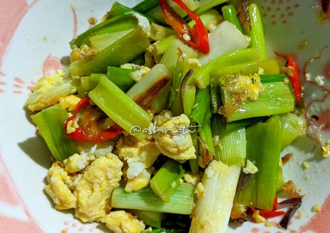 Resipi Stir fry Chinese Leeks with egg oleh aFun ashriati - Cookpad