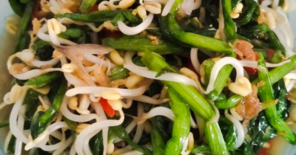 Resep sayur genjer daun kecambah rumahan enak dan mudah - Cookpad