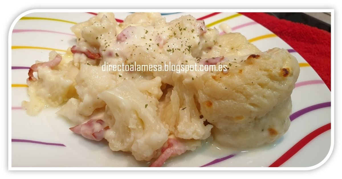 Coliflor Gratinada Con Queso Azul Y Bacon Receta de DirectoALaMesa- Cookpad
