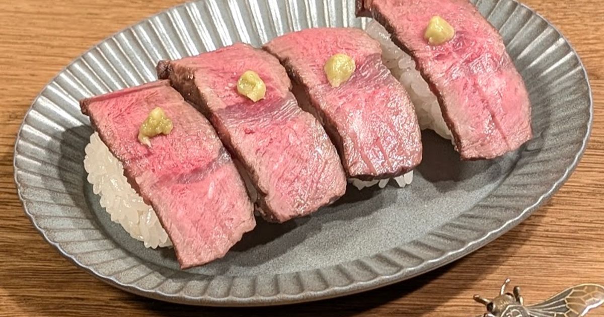 Slow Cooked Beef Sushi (肉寿司 Meat Sushi) ★ Recipe by liarra - Cookpad