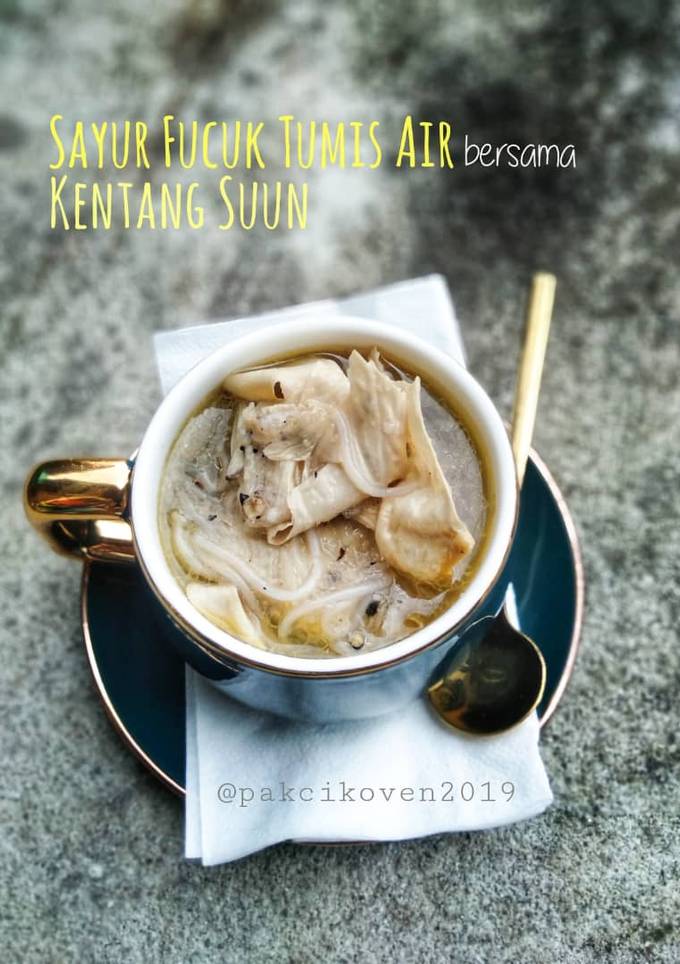 Resipi Sayur Fucuk Tumis Air bersama Kentang & Suun oleh Abd Hamid Bin ...