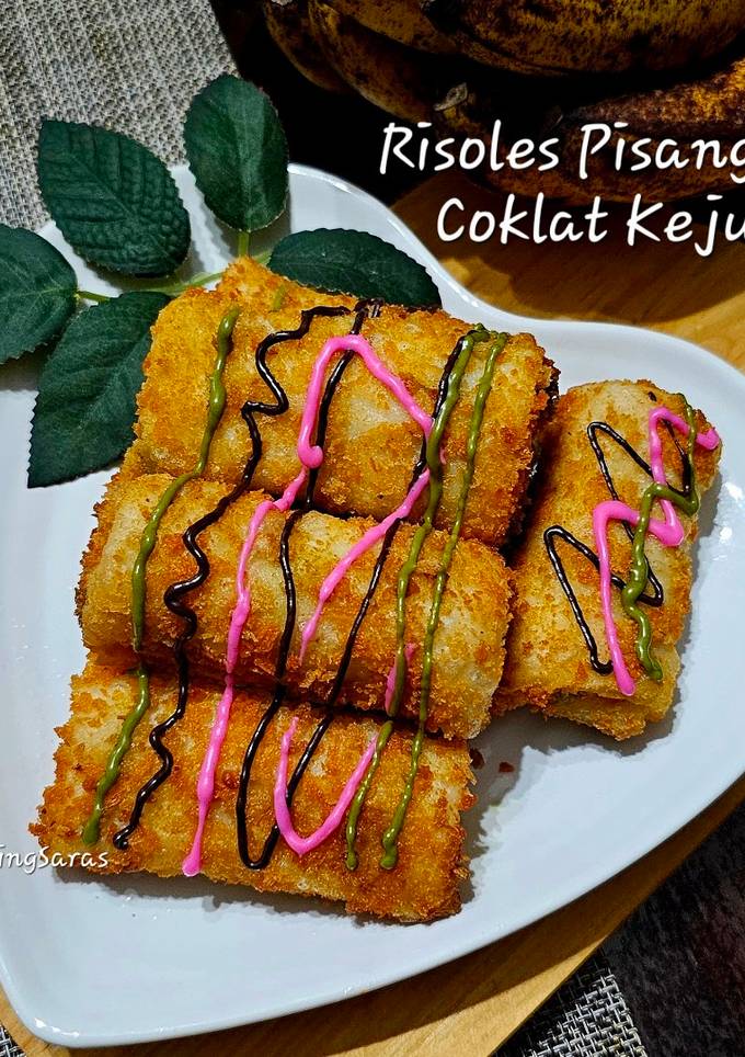 Resep Risoles Pisang🍌_ Isi Keju & Coklat,Matcha,Strawberry😋 oleh ...