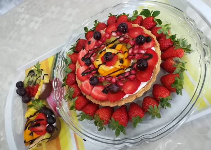 Rainbow Fruit Tart Recipe by Shilpa nahar - Cookpad